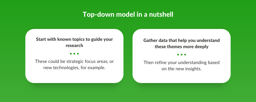 Comparing the bottom-up and top-down models for foresight